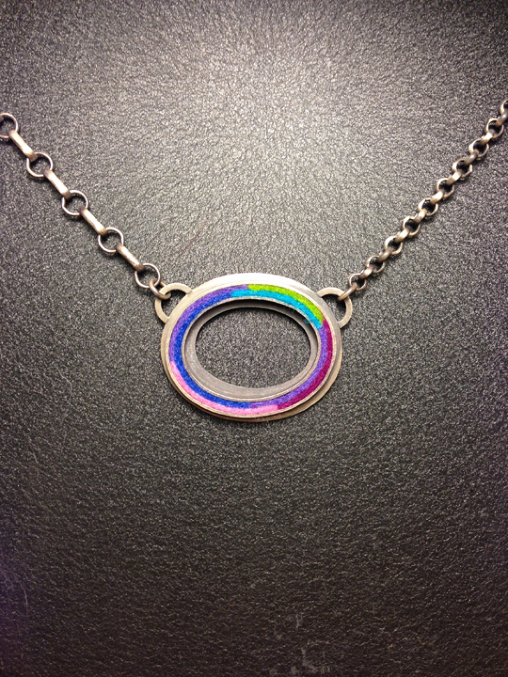 Large Oval Donut Necklace- Cool Palette | Michele A Friedman